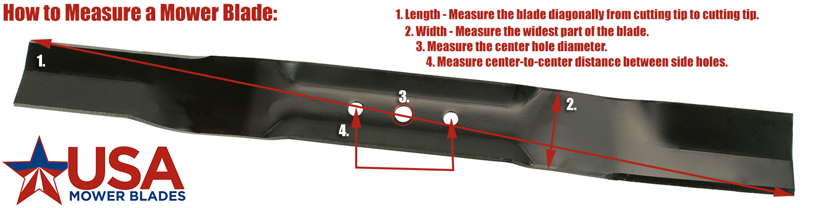 How to Measure a Lawn Mower Blade - USA Mower Blades